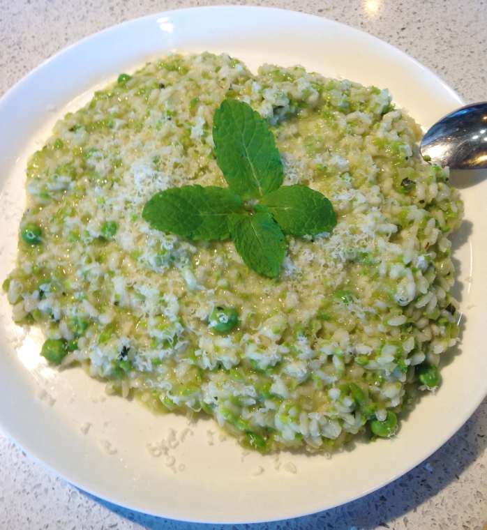 Pea and Mint Risotto – Life, with Clotted Cream